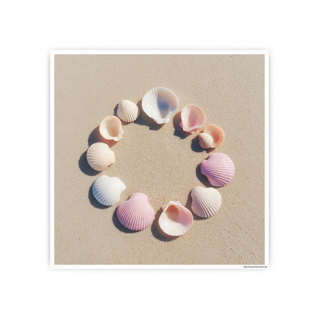 Circle of Seashells 2 Wall Art Print 10 X 10 Inch Premium Art Paper ...