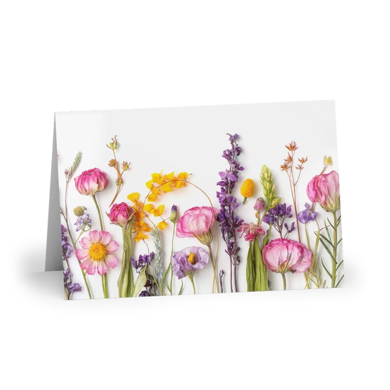 Dried Flower Greeting Card With a Lovely Pressed Wildflower Print ...