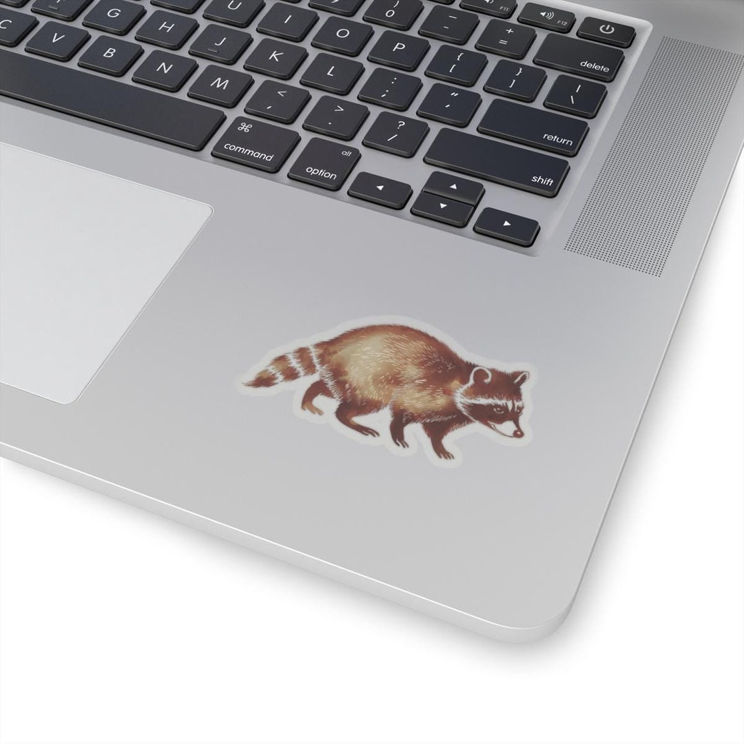 Raccoon Die Cut Sticker - Transparent Vinyl - Select Size - 3 Inch - 4 ...