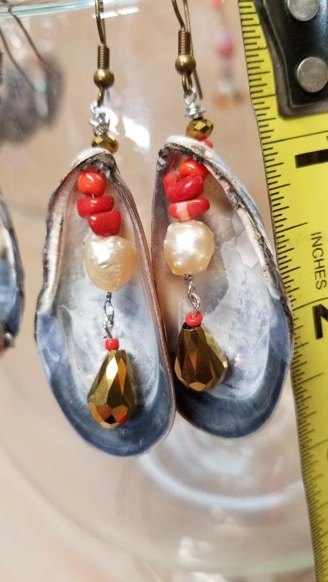 Pearl, Coral, Muscle Shell, Ocean Vibes, Mermaid , Shell Dangle, Shell ...
