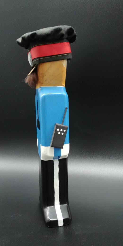 Wooden Police Officer Hand Painted Vintage Novelty Cop - Etsy