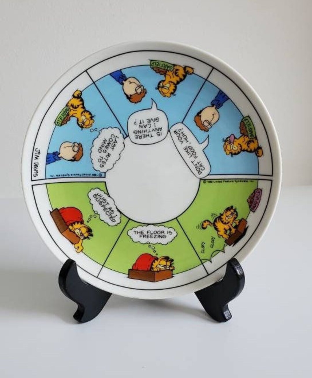 Garfield Collector Plate Vintage Cartoon Cat Memorabilia Made in Japan ...