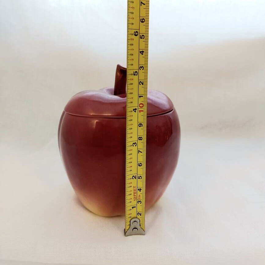 Otagiri Red Apple Container Jam Jar Sugar Bowl With Lid Vintage Ceramic ...