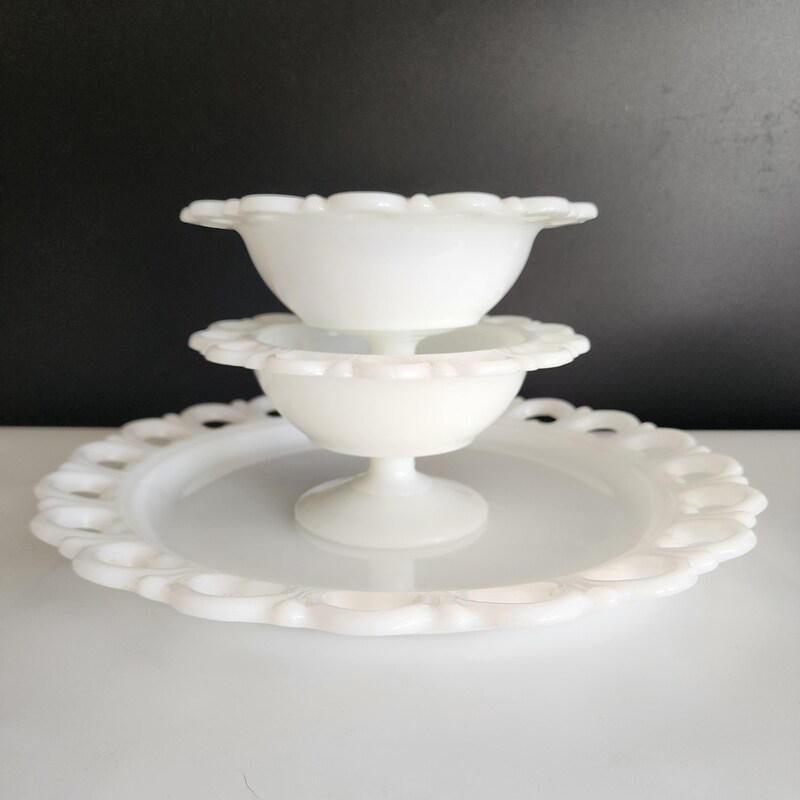 Milk Glass Platter - Etsy
