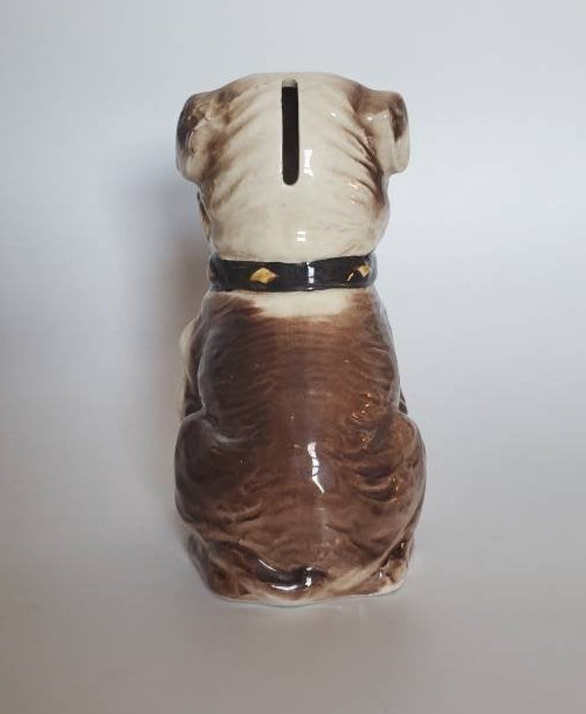 Bulldog Ceramic Piggy Bank Antique Coin Bank Vintage Dog With Collar French Bulldog Figurine - Etsy