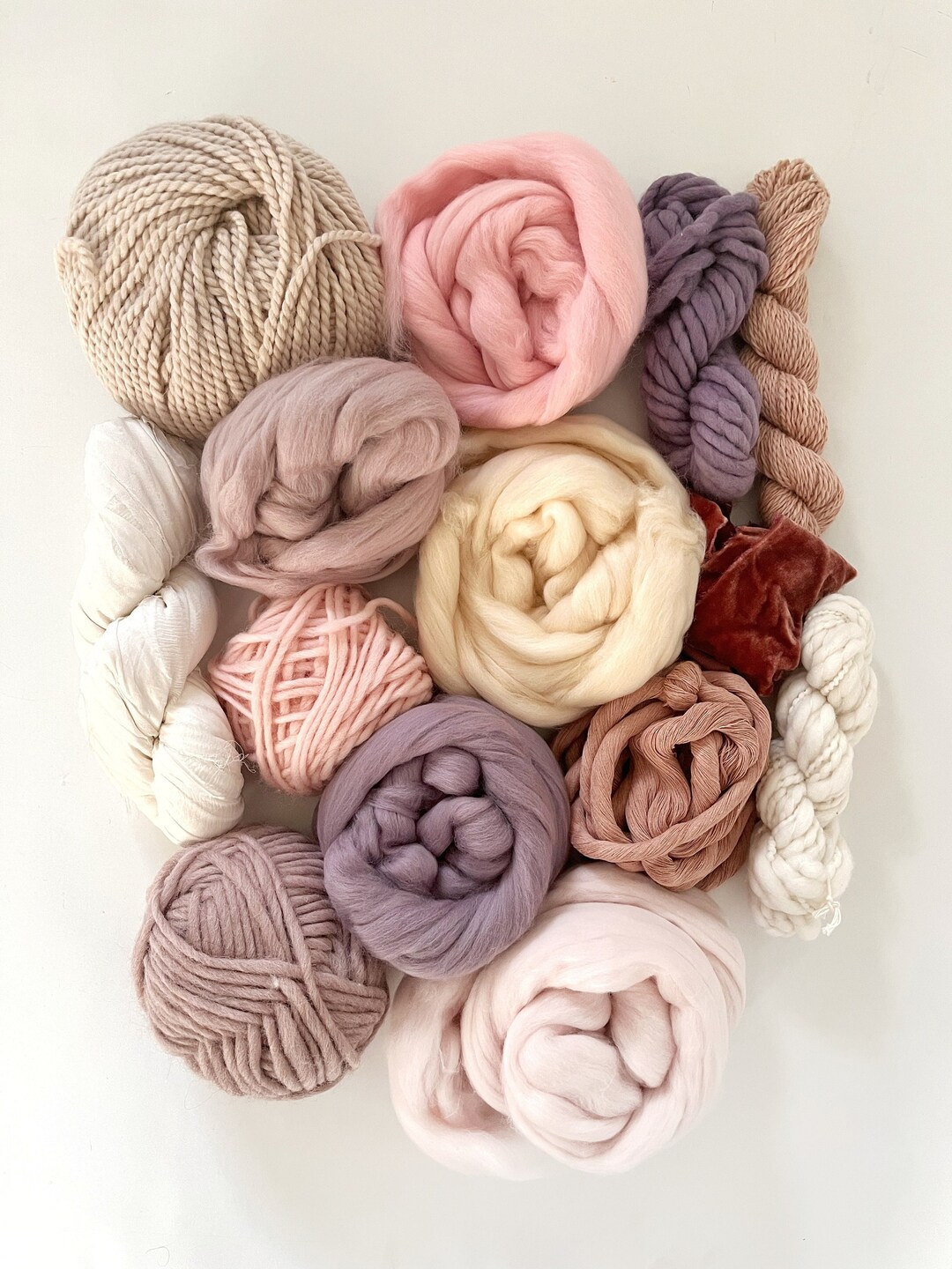 Weaving Fibers & Yarn Pack / Curated Fiber Bundle Woven Wall - Etsy