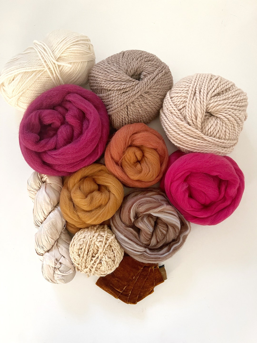 Weaving Fibers & Yarn Pack / Curated Fiber Bundle Woven Wall Hanging ...