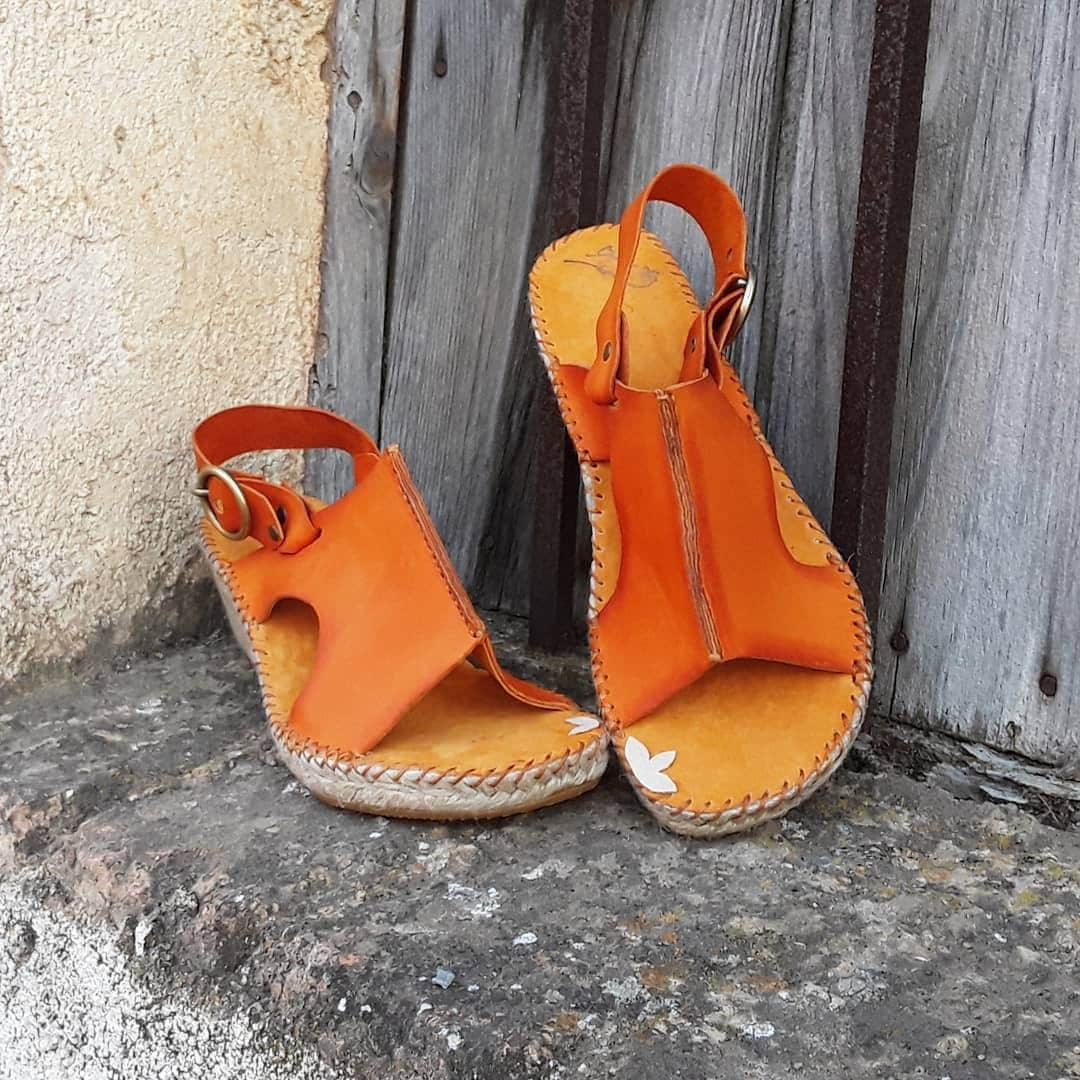 Bohemian Open Clog. Peep Toe Sixties Espadrille Clog. Half Wedge ...
