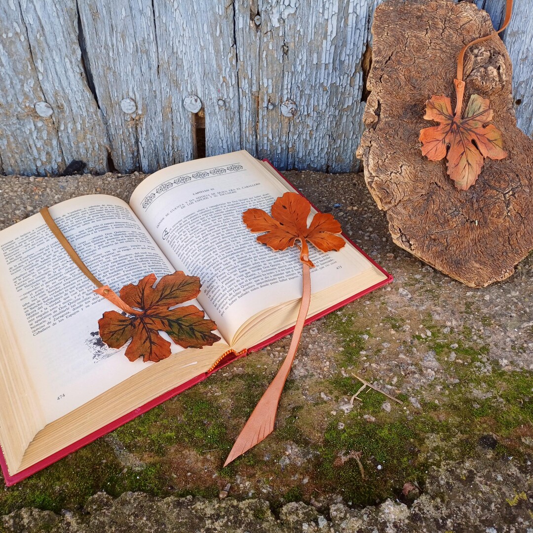 Vine Leaf Bookmark. Valentine's Day Detail for Readers. Leather ...