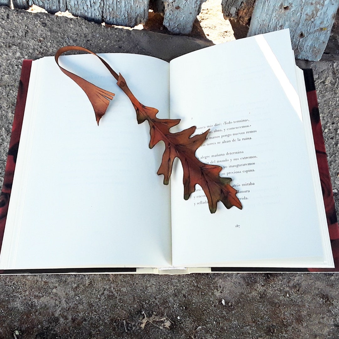 Oak Leaf Bookmark. Leather Reading Point. Oak Leaf Bookmark. Leaf ...