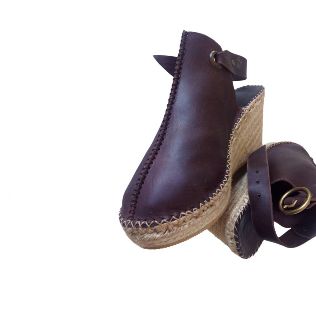 Clog High Wedge of Skin. Vegetable Tanned Leather Clog. Clog Wedge ...