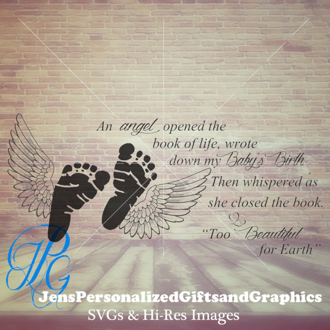 An Angel Opened the Book of Life Svg - Pregnancy and Stillbirth Svg ...