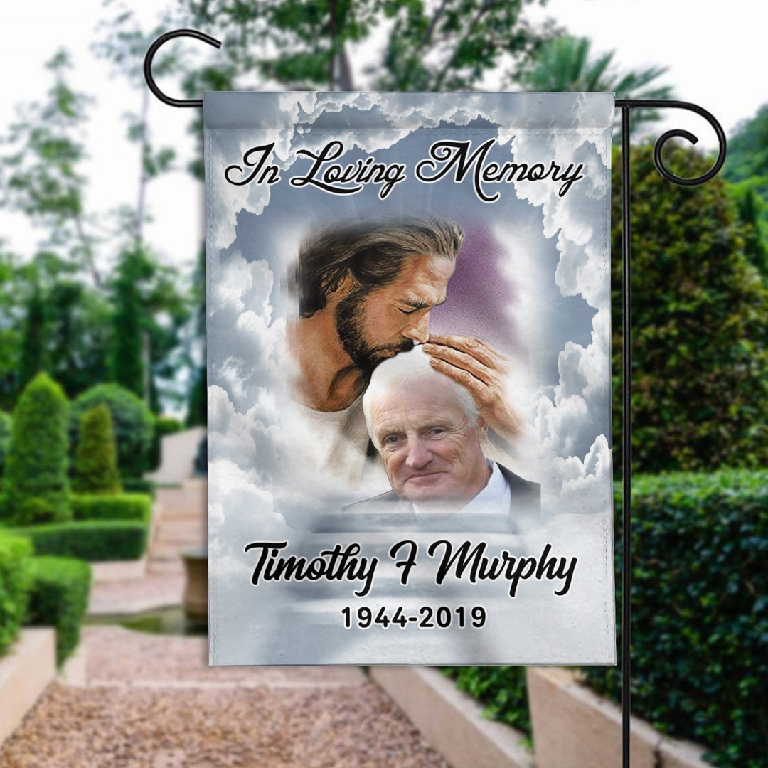 Personalized Photo Memorial Cemetery Flag Custom Safe in - Etsy