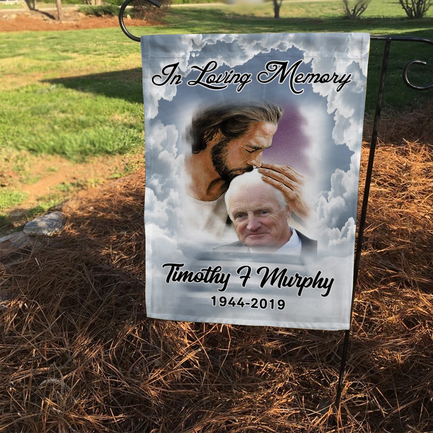 Personalized Photo Memorial Cemetery Flag Custom Safe in - Etsy