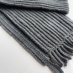 Crochet Pattern - Anthracite Grey Ribbed Scarf and Beanie Hat Set - Etsy