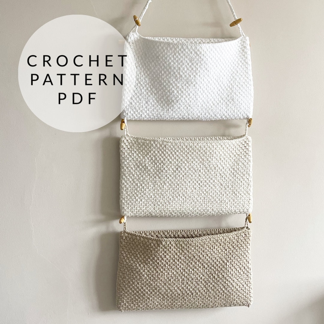 Crochet Pattern - Textured Hanging Storage Baskets - Etsy