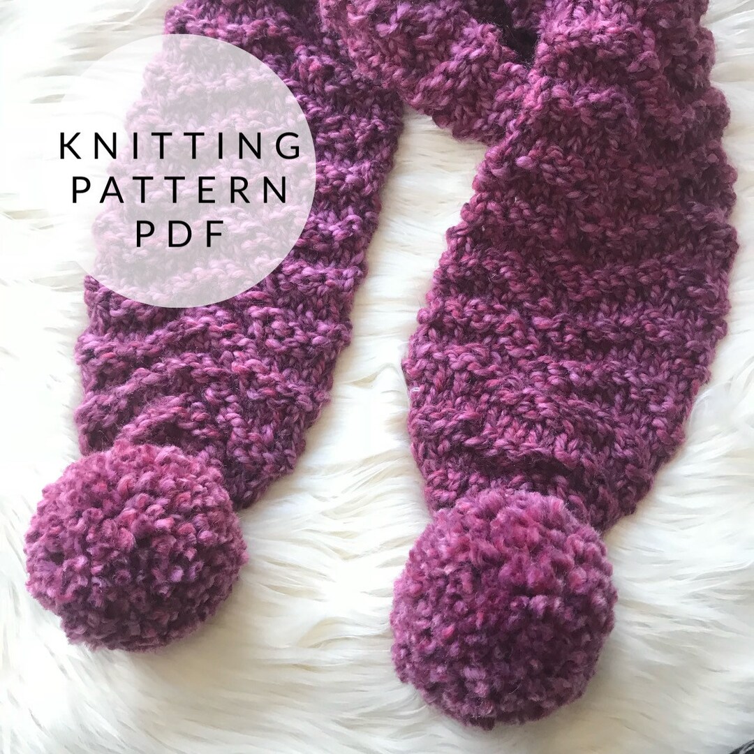 Knitting Pattern - Zig Zag Chunky Scarf - Etsy