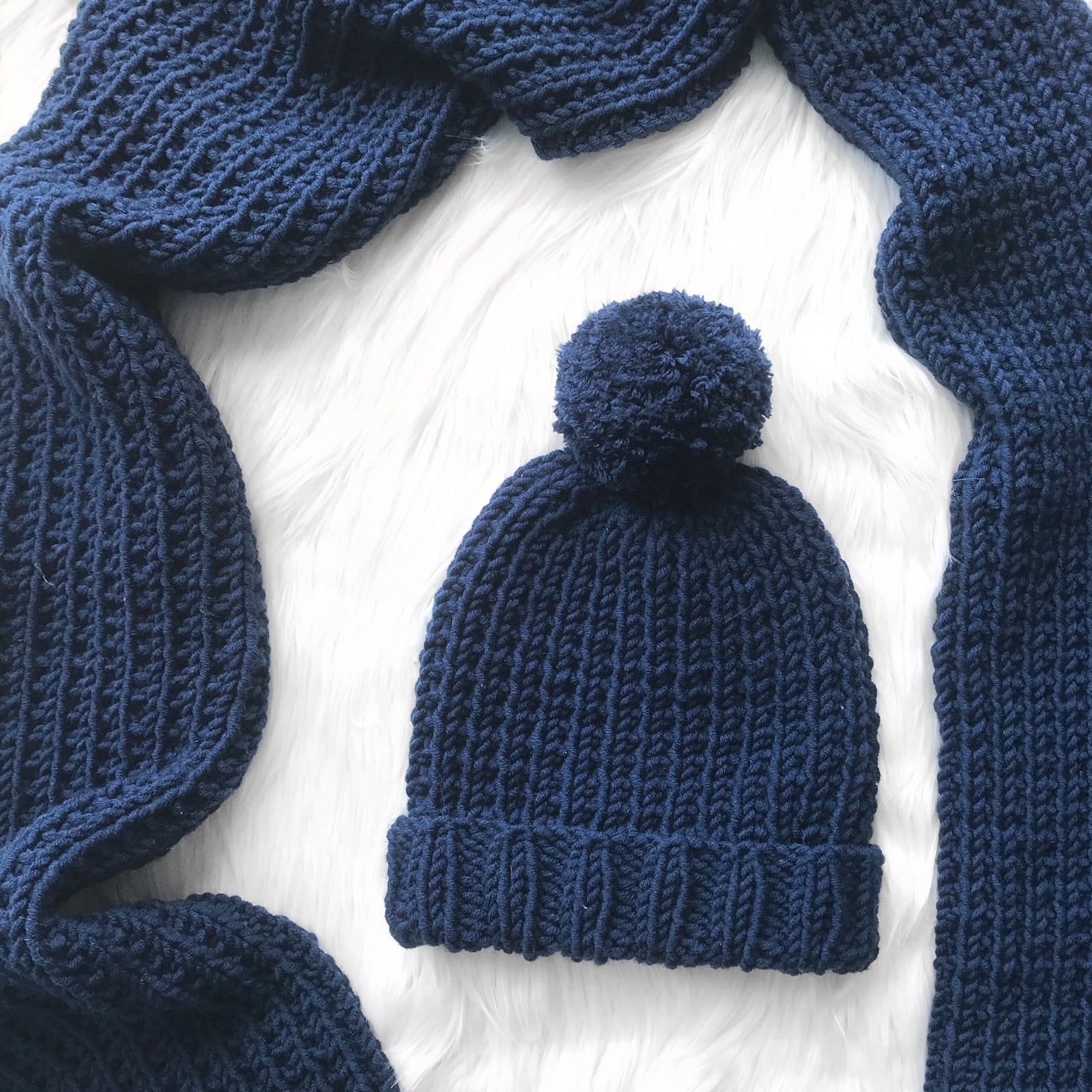 Knitting Pattern - Blue Steel Knit Scarf & Beanie - Etsy