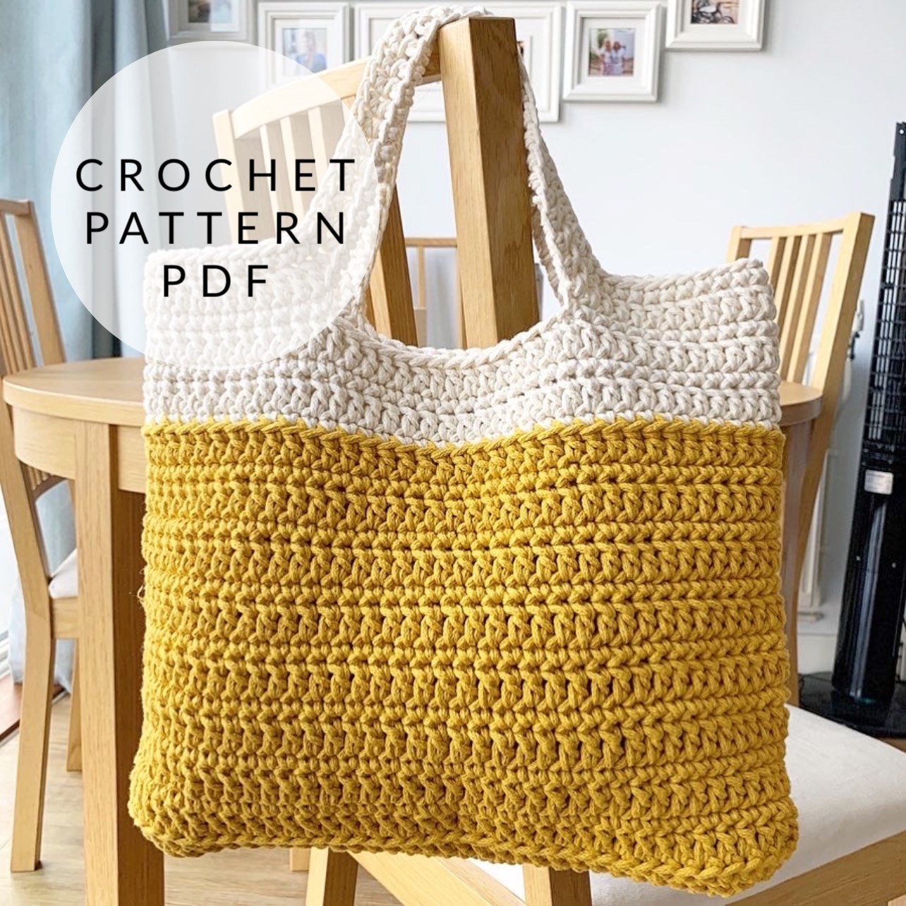 Crochet Pattern Market Style Tote Bag - Etsy