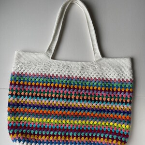 Crochet Pattern - Large Striped Beach Bag - Etsy