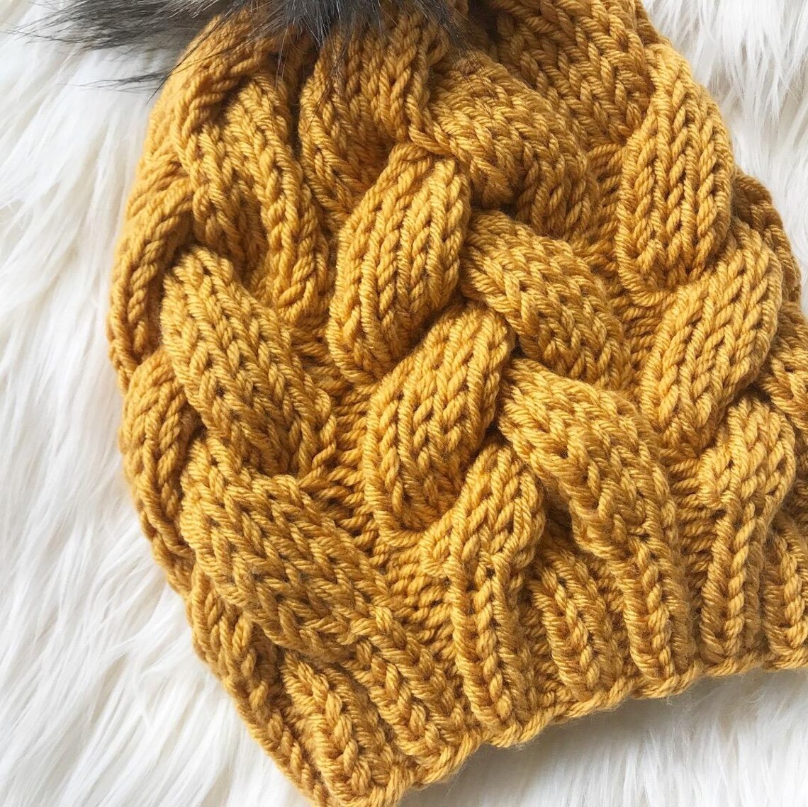 Knitting Pattern - Knitted Chunky Braided Beanie - Etsy
