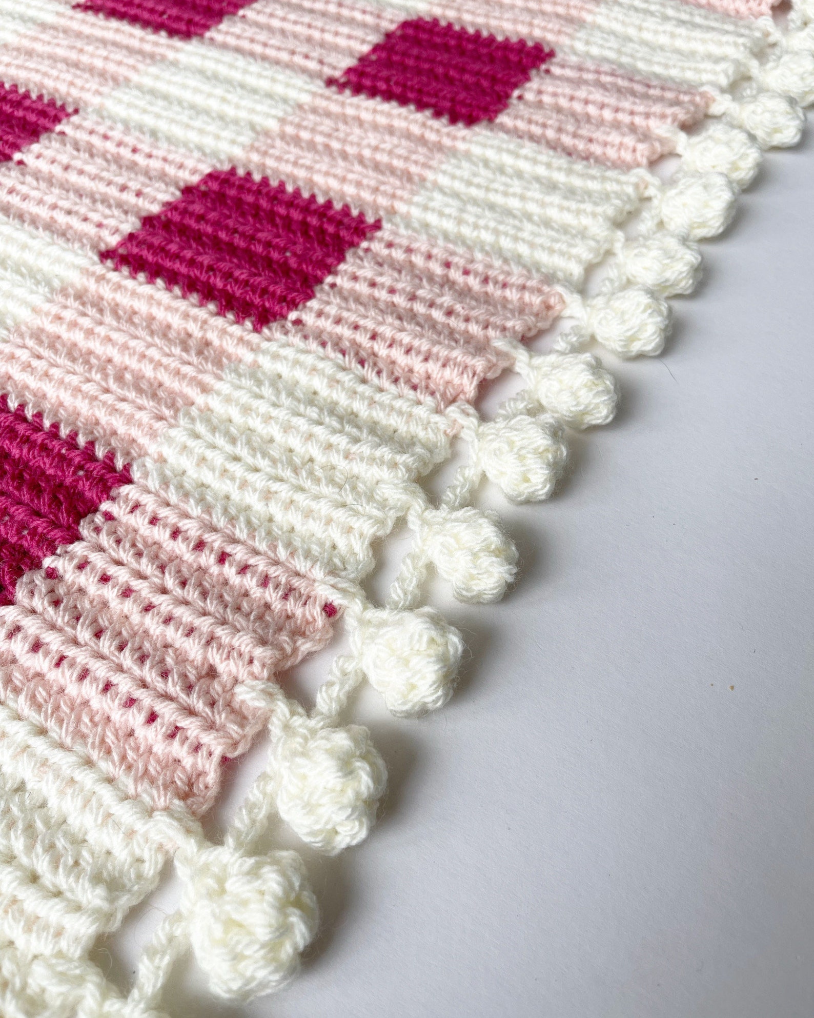 Crochet Pattern - Raspberry Gingham Throw - Etsy