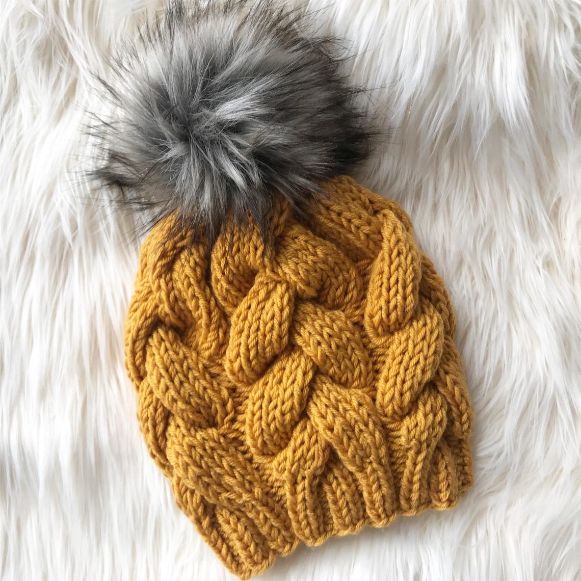 Knitting Pattern - Knitted Chunky Braided Beanie - Etsy