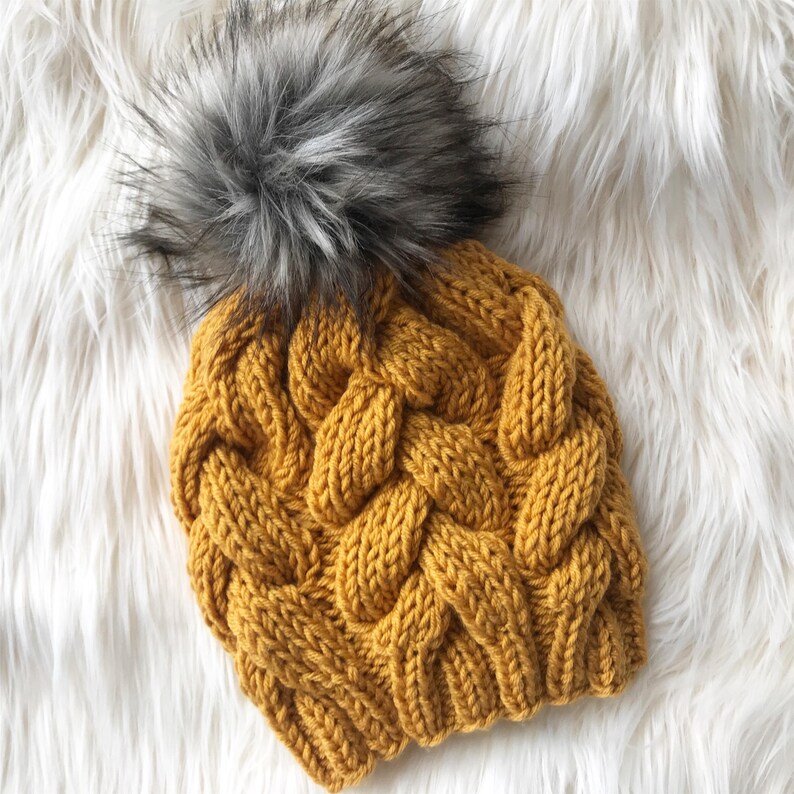 Knitting Pattern - Knitted Chunky Braided Beanie - Etsy
