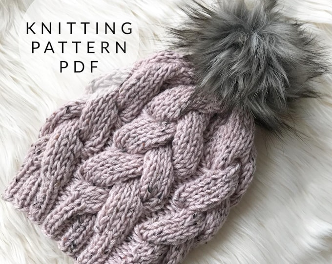 Knitting Pattern - Knitted Chunky Braided Beanie - Etsy