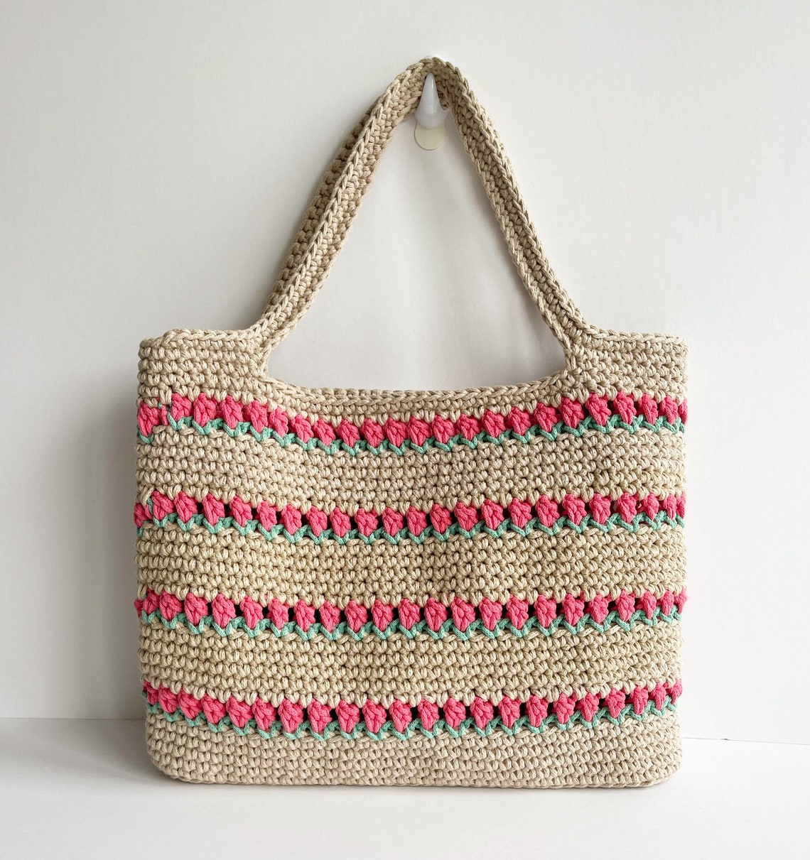 Crochet Pattern Roses Tote Bag - Etsy