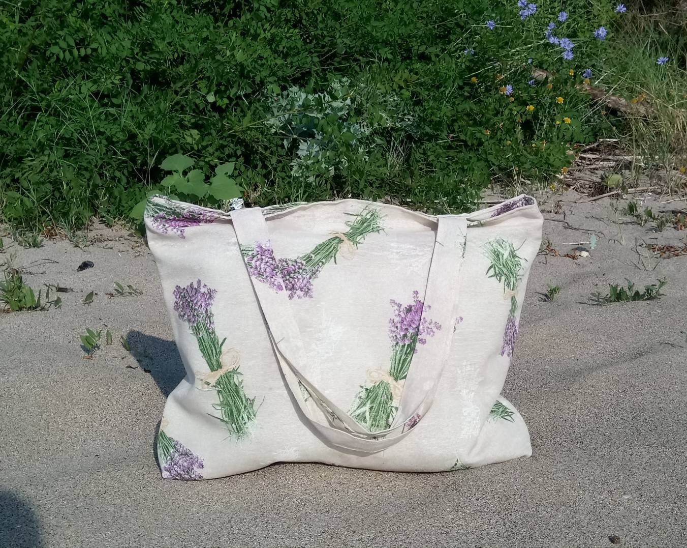 Lavender tote Gift for mom Lavender bag large tote Free face | Etsy