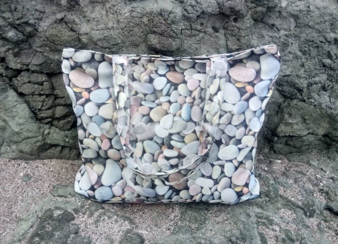River Stones Tote Bag Weekend Tote Pebbles Bag for Beach Tote Zipped ...