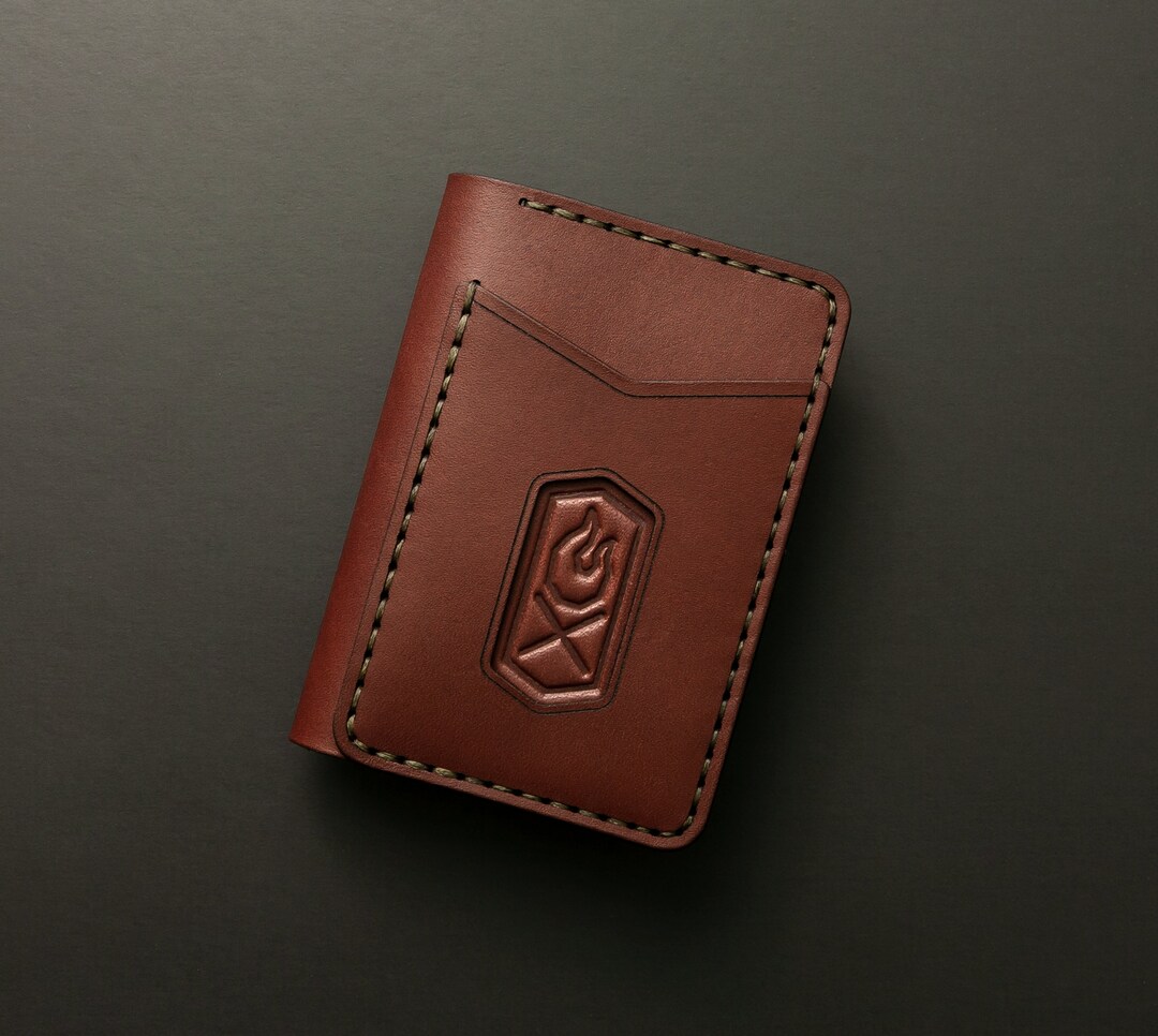 Personalized Men's Leather Slim Bifold Wallet Custom Campfire Engraved ...