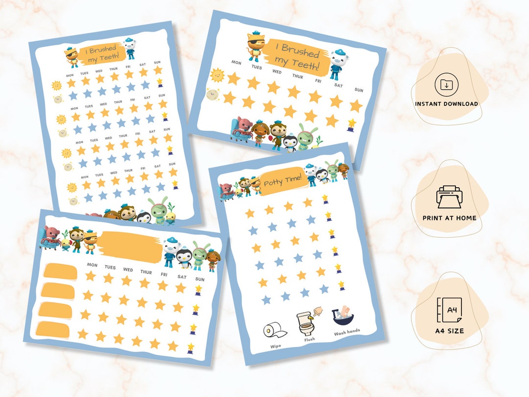 Octonauts Reward Chart Bundle brush Teeth & Potty Training - Etsy