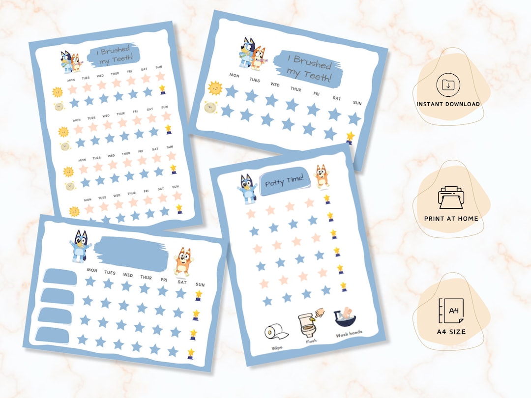 Bluey Reward Chart Bundle (brush Teeth, Potty Training) - Etsy