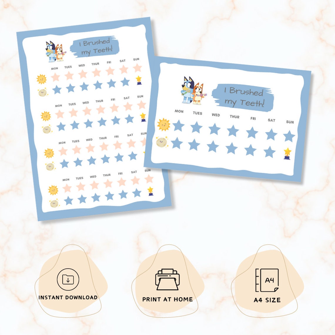 Bluey Brush Teeth Rewards Chart (printable) - Etsy Australia