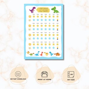Dinosaur Brush Teeth Rewards Chart (printable) - Etsy