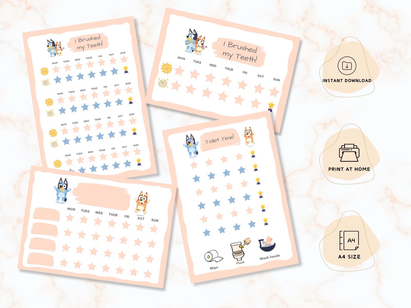 Bluey Reward Chart Bundle (brush Teeth, Potty Training) - Etsy