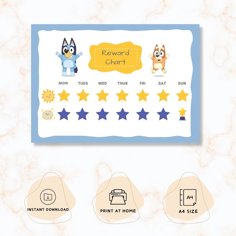 Bluey Reward Chart Day and Night (printable) - Etsy