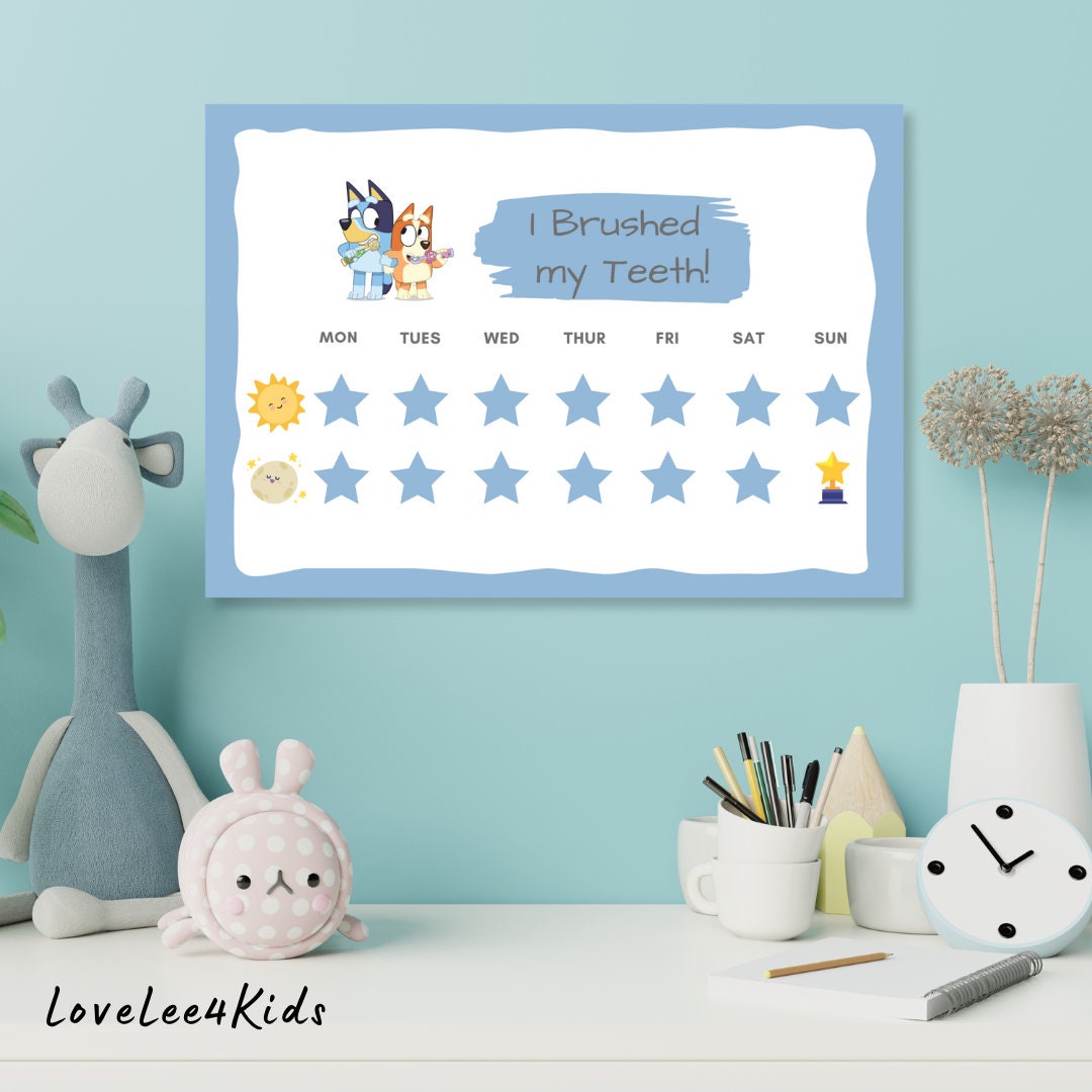 Bluey Brush Teeth Rewards Chart (printable) - Etsy Australia