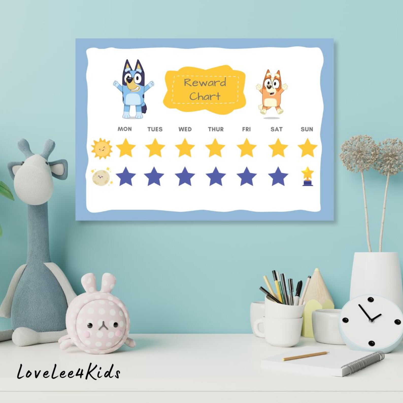 Bluey Reward Chart Day and Night (printable) - Etsy