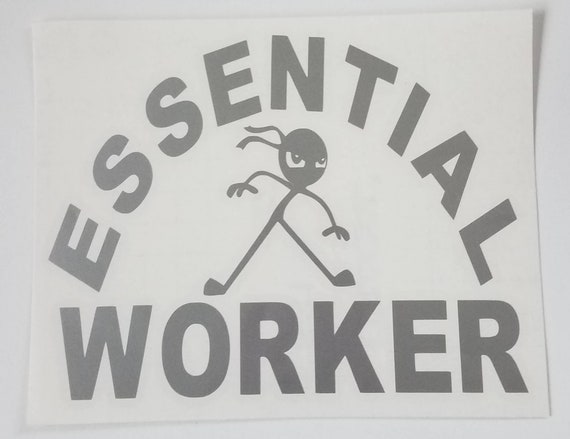 Essential Worker Permanent Vinyl Decal | Etsy