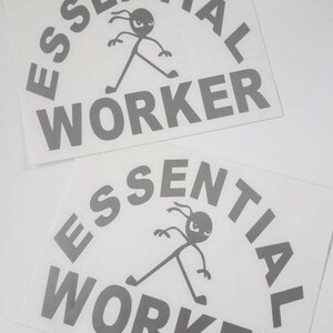 Essential Worker Permanent Vinyl Decal - Etsy