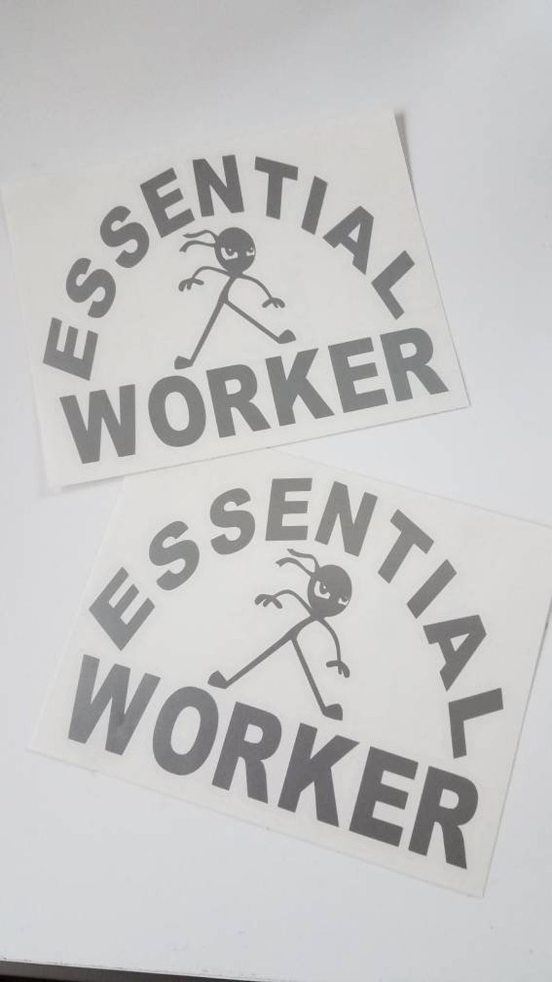 Essential Worker Permanent Vinyl Decal - Etsy