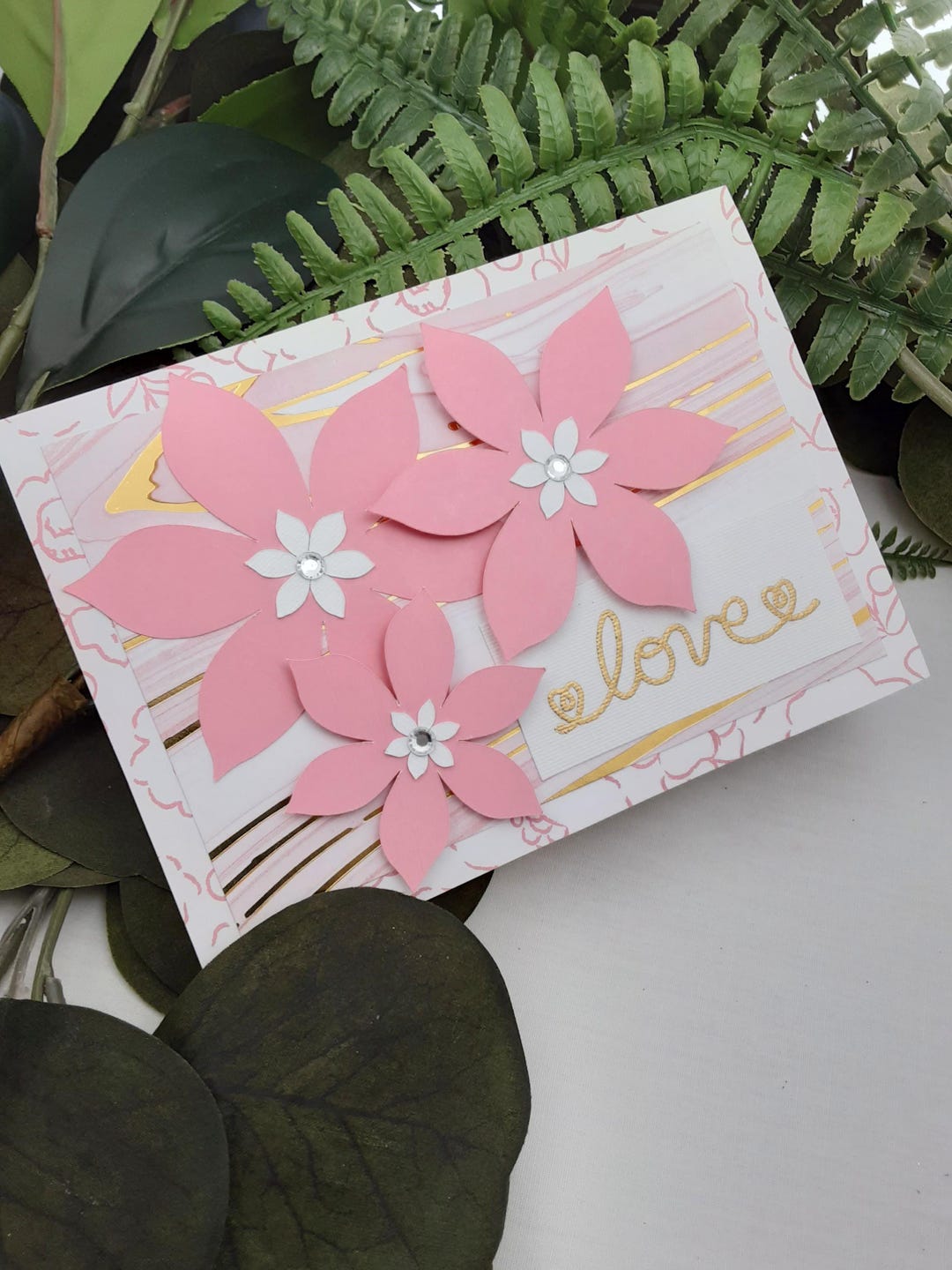 3D Flower Love Card , Anniversary, Valentines Day Card - Etsy