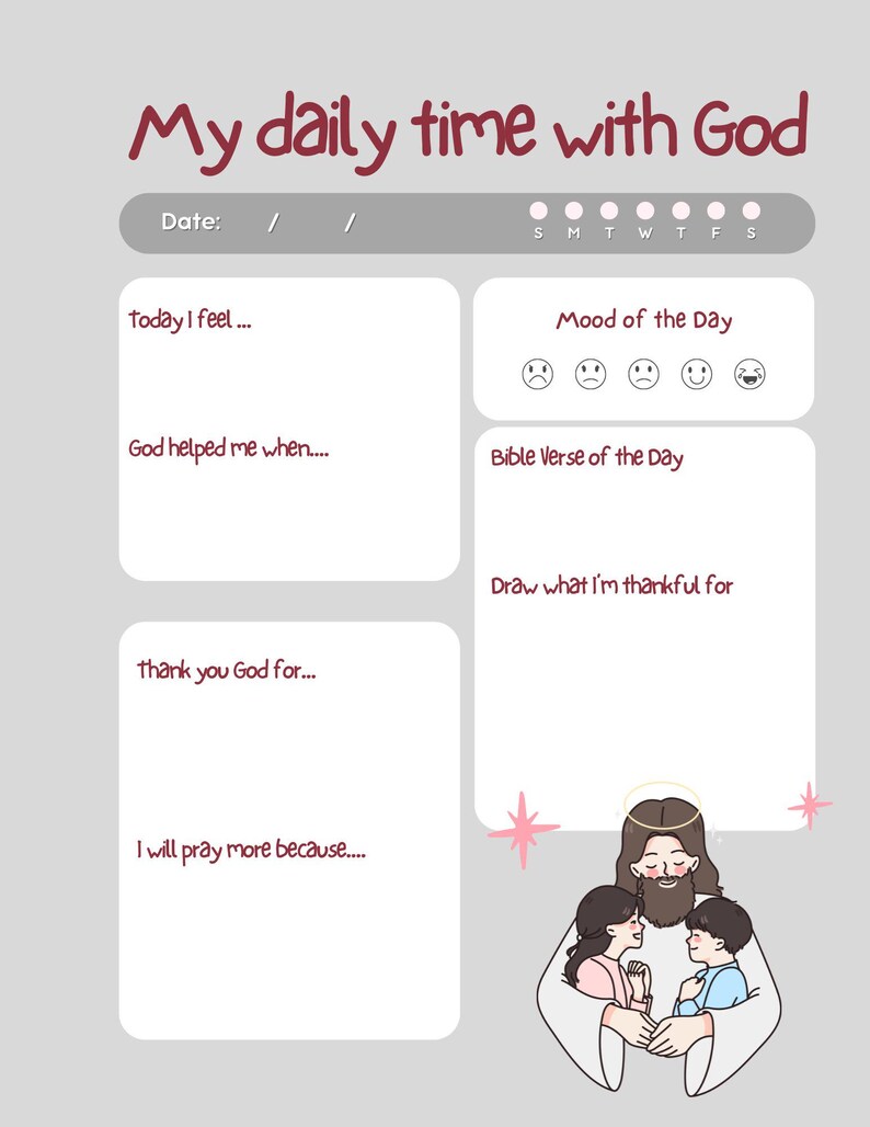 Kids Christian Prayer Bulk Journal Bundle | Printable Devotionals, Mood ...