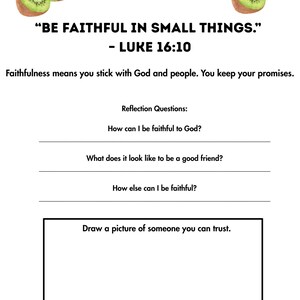Fruit of the Spirit Kids Printable: Christian Devotional Activity (ages ...