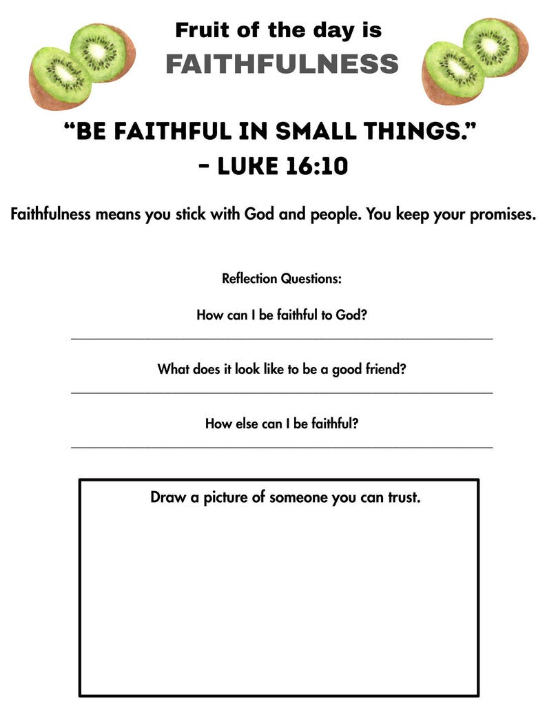 Fruit of the Spirit for Kids Printable | 9-page Christian Character ...