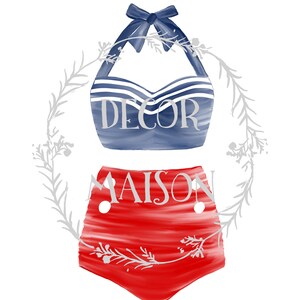 Vintage Retro Swimsuit Art Print - Watercolor Art Print - Home Decor ...