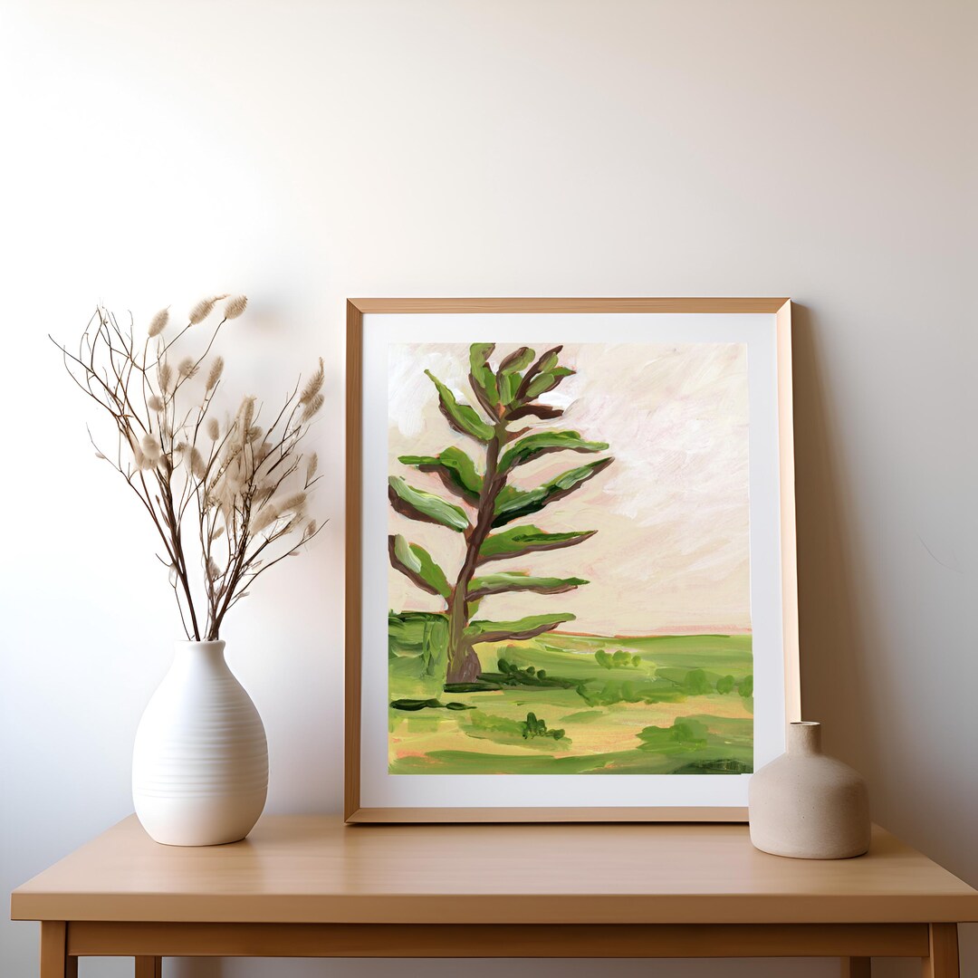 Evergreen Print, Landscape Large Art Print, Evergreen Tree Art, Wall ...
